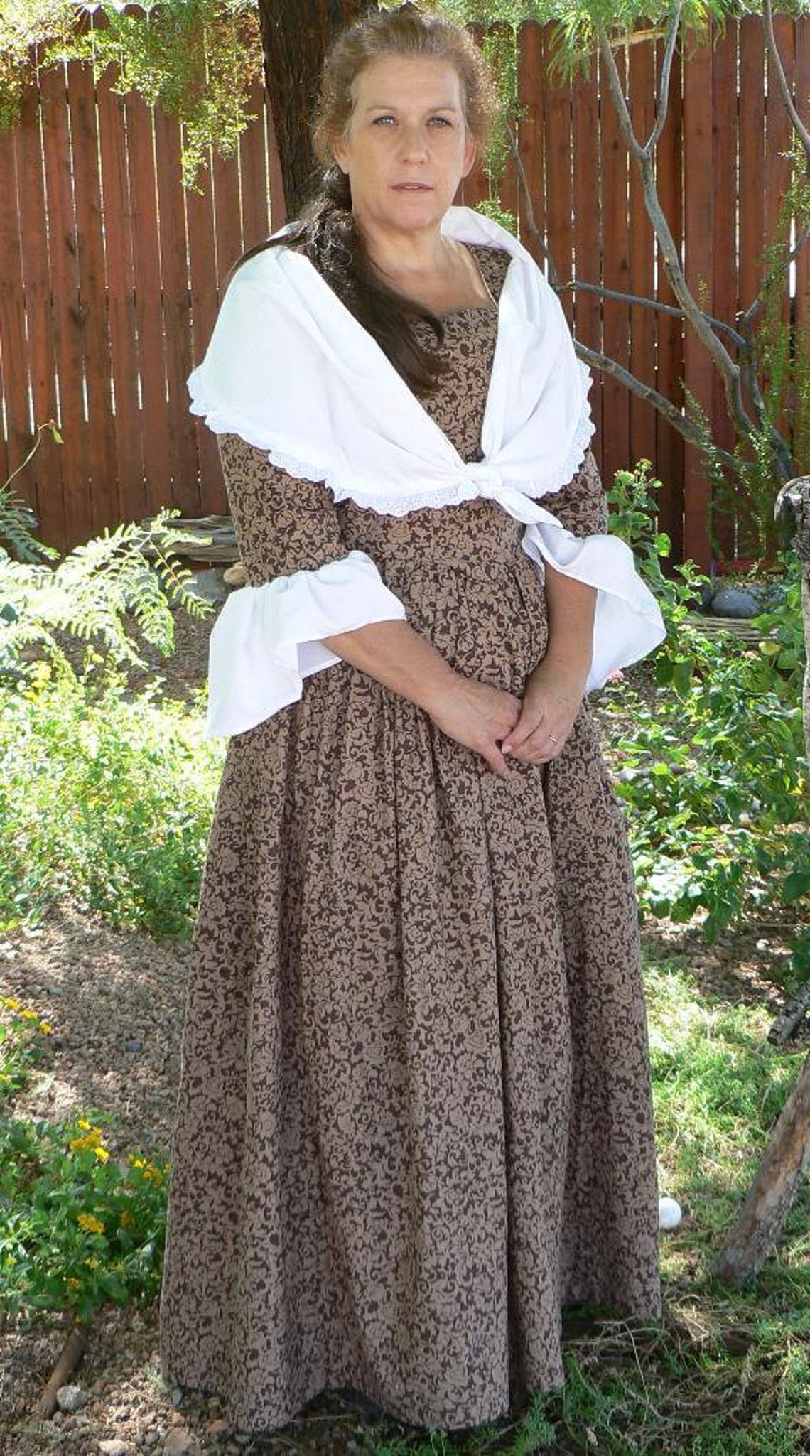 Woman's Colonial Era Fichu Shawl Cotton Scarf Wrap Costume - Etsy UK