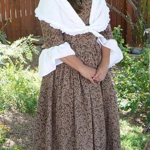 Woman's Colonial Era Fichu Shawl Cotton Scarf Wrap Costume - Etsy
