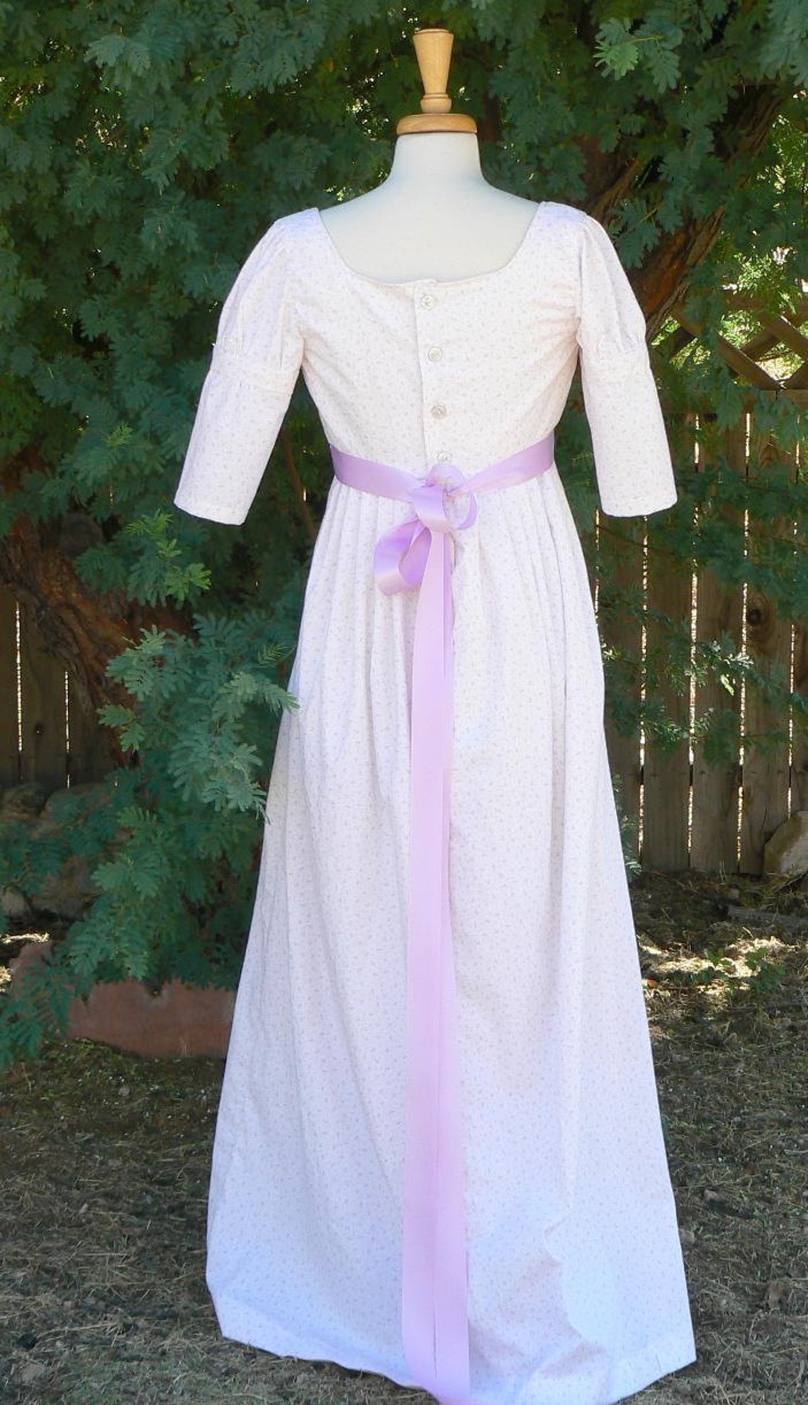 Regency Era Short Sleeve Dress Cotton Empire Waist Jane Austen - Etsy