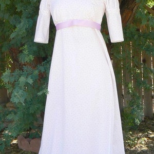 Regency Era Short Sleeve Dress Cotton Empire Waist Jane Austen - Etsy