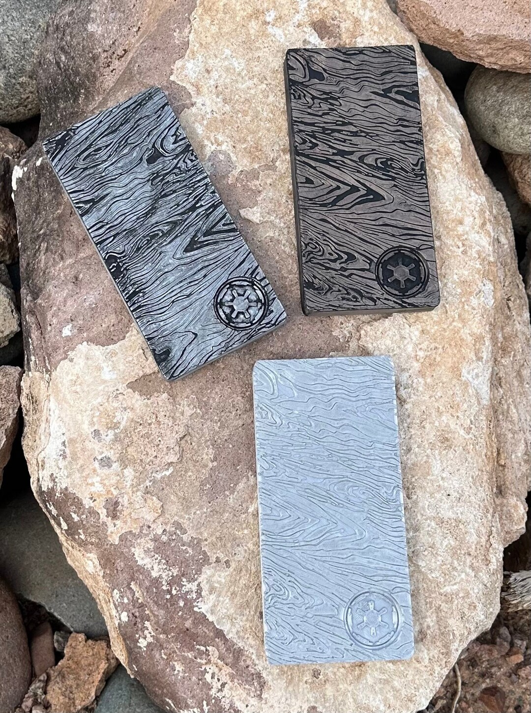 Beskar Billets Damascus Pattern 3D Printed Mandalorian Ingots ...