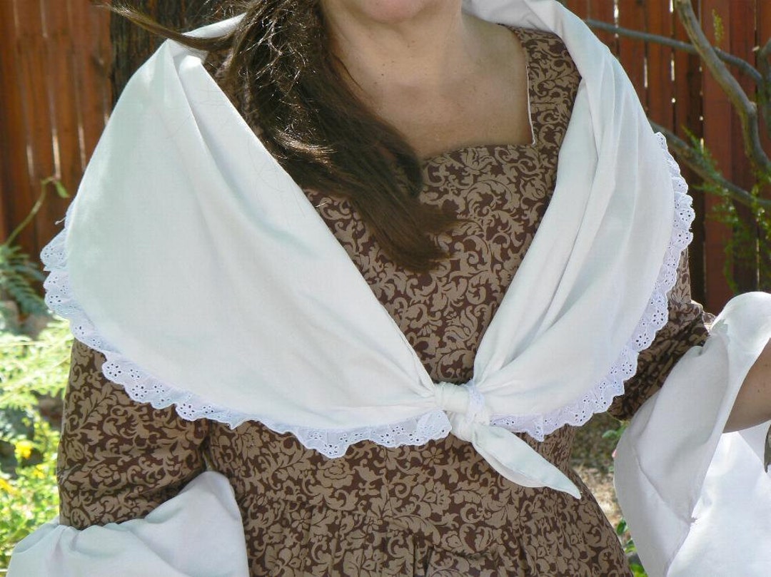 Woman's Colonial Era Fichu Shawl Cotton Scarf Wrap Costume - Etsy