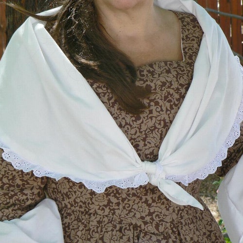 Woman's Colonial Era Fichu Shawl Cotton Scarf Wrap Costume - Etsy