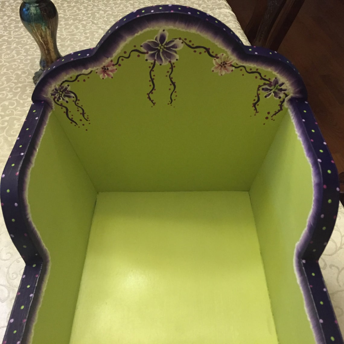 NEW Custom Wooden Painted Doll Cradle - Etsy