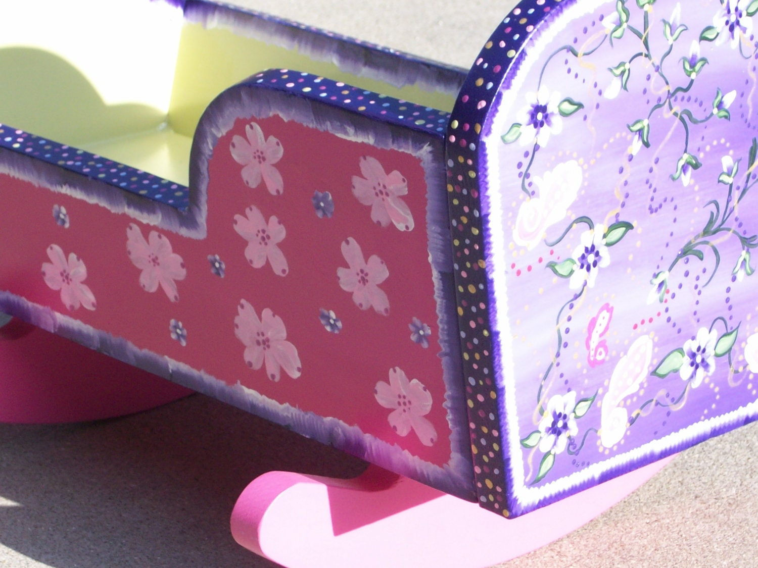 Custom Wooden Painted Doll Cradle - Etsy