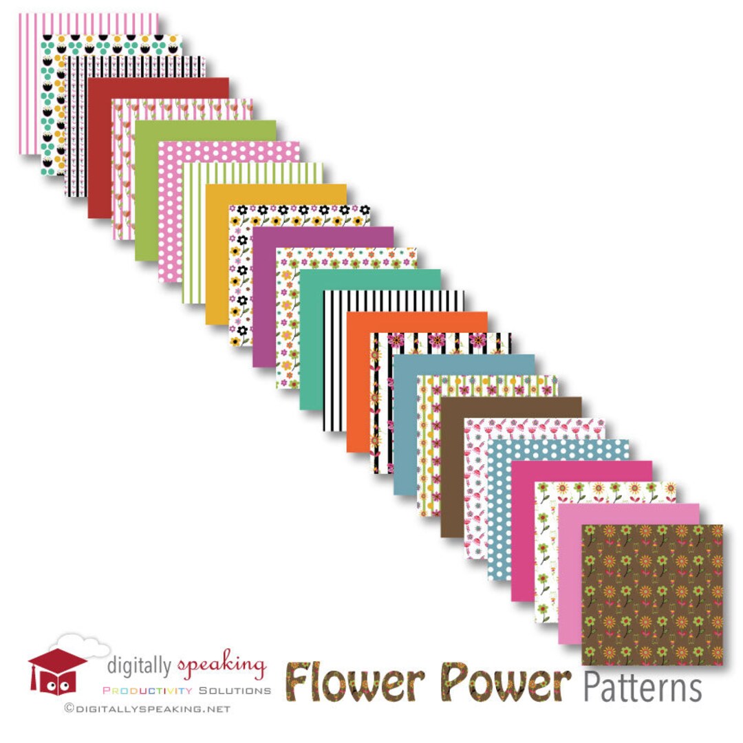 Flower Power Digital Colors and Patterns - Etsy
