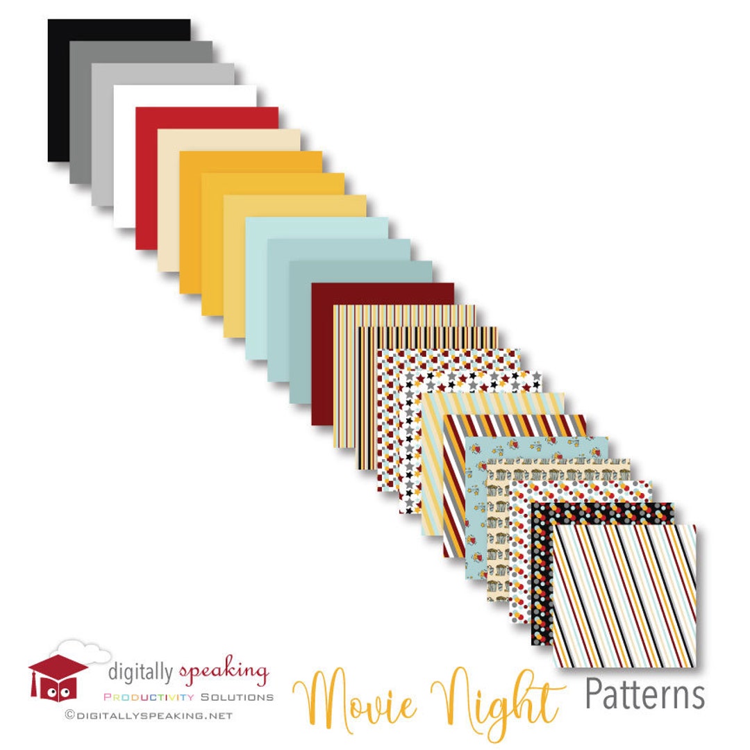 Movie Night Digital Colors and Patterns - Etsy
