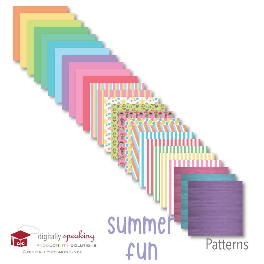Summer Fun Digital Colors and Patterns - Etsy