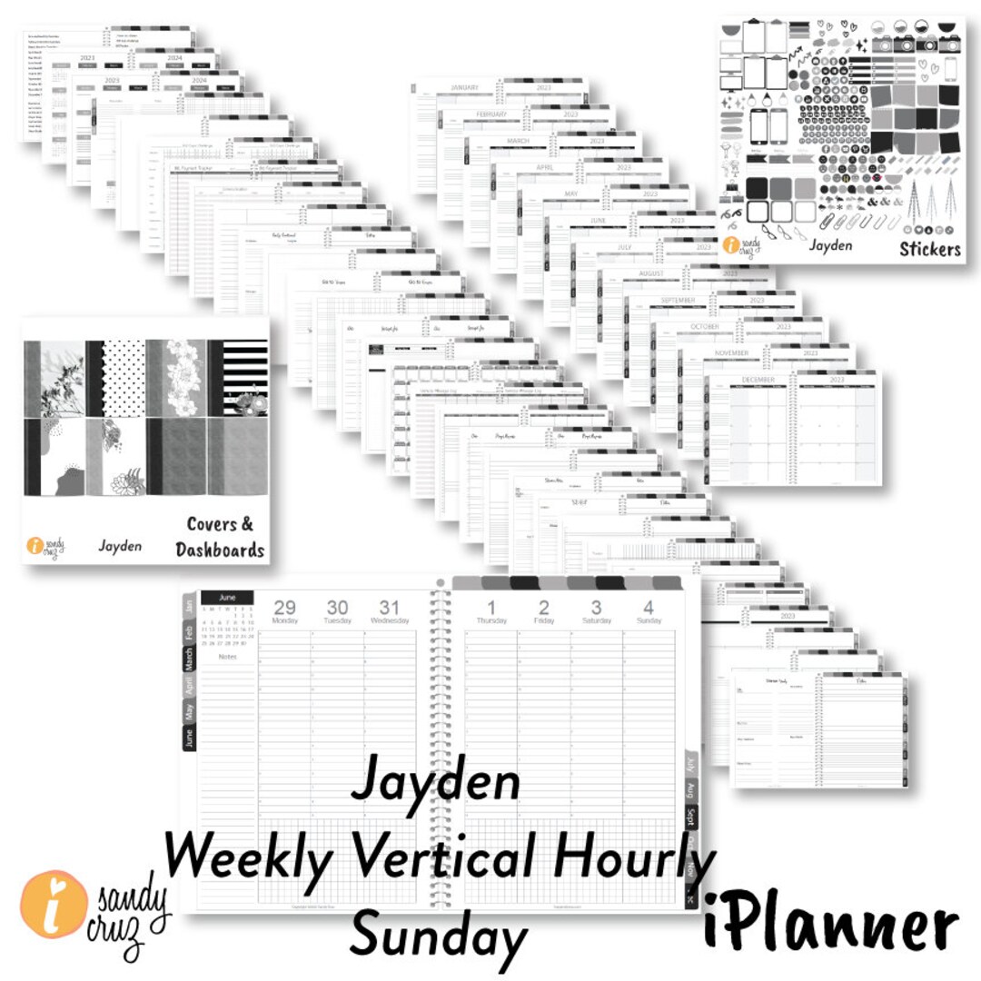 Goodnotes 2023 Iplanner Digital Planner jayden Weekly Vertical Hourly ...