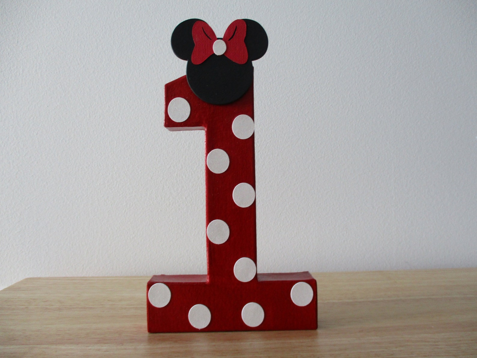 Minnie Mouse 8 in. Number 1 Photo Prop Minnie Mouse Inspired | Etsy