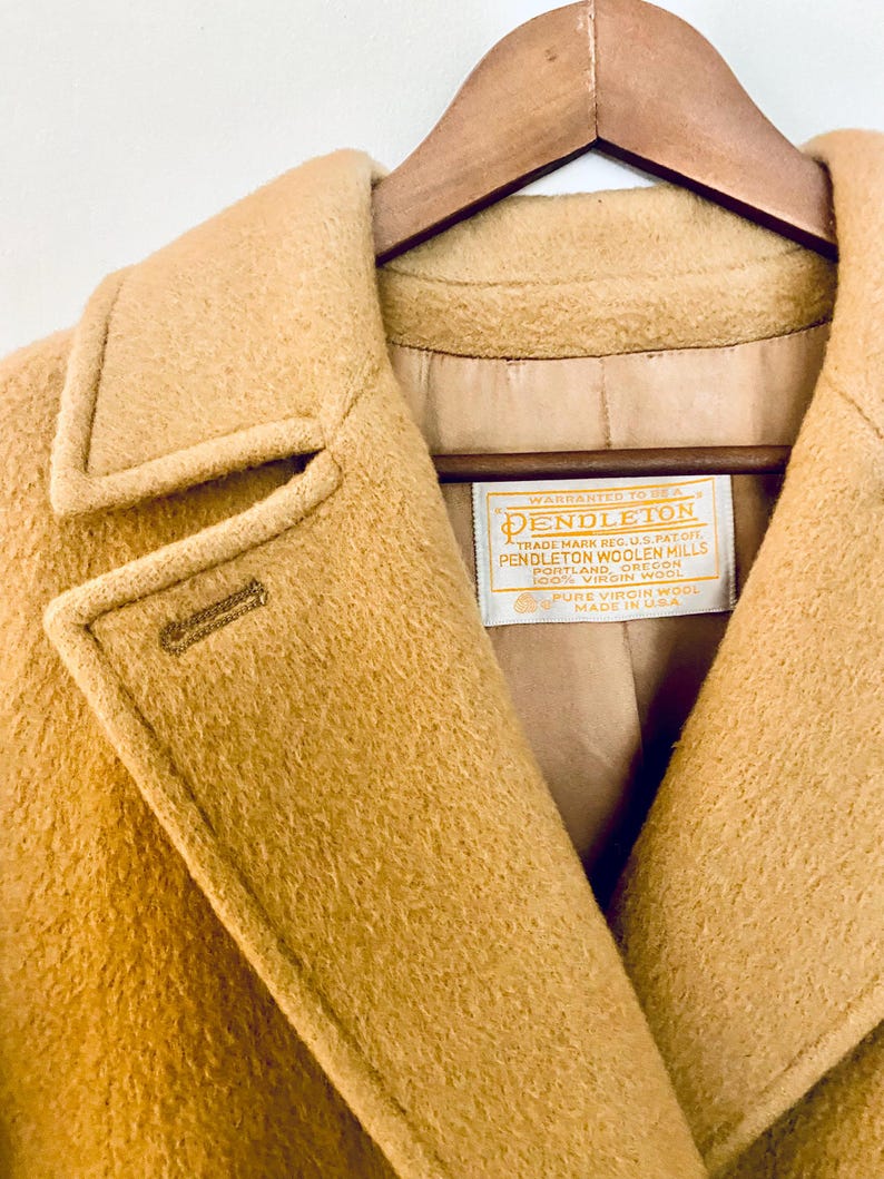 VTG PENDLETON Coat. 100% Virgin Wool Overcoat. Portland Oregon USA Made ...