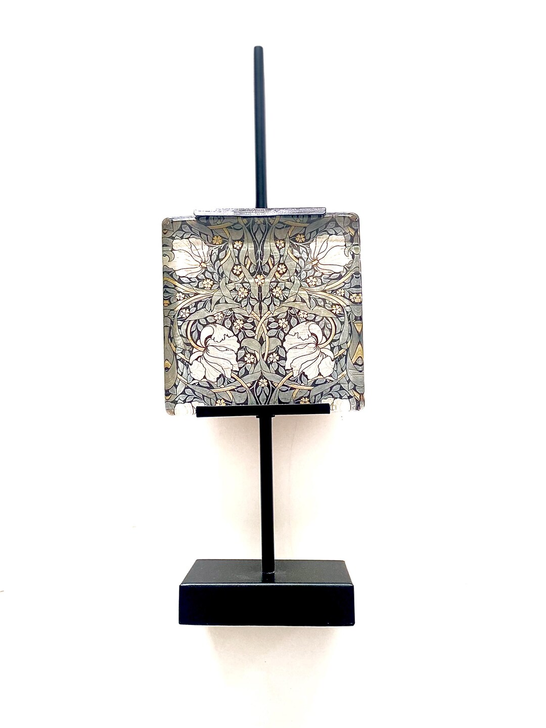 William Morris Pimpernel Glass Tile Block on Easel: Art Deco ...