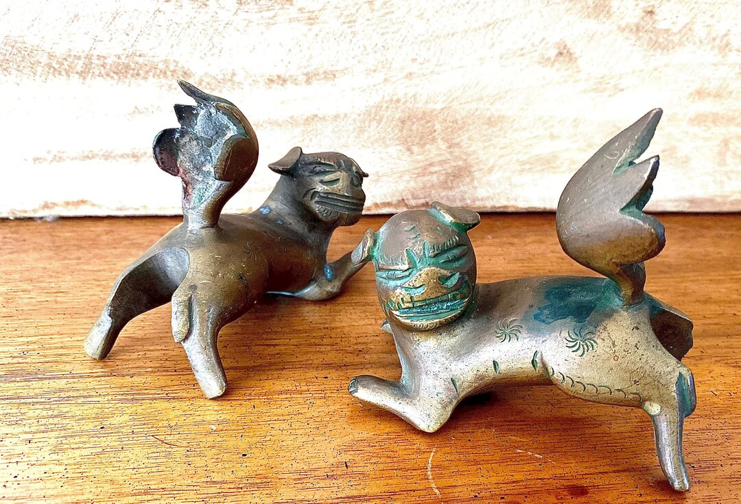 Vintage Brass Foo Dogs. Midcentury Modern 1970s Home Decor. MCM Coffee ...