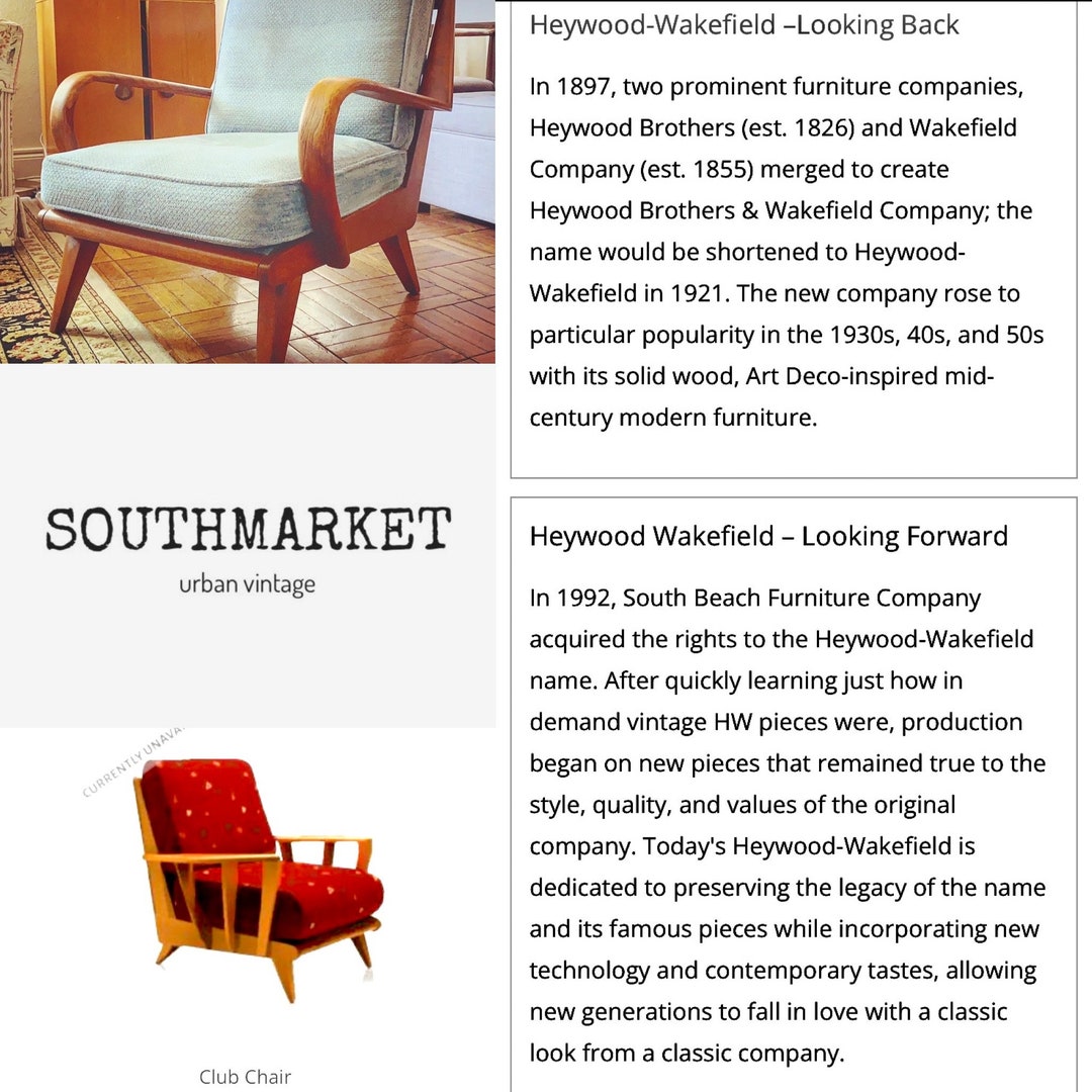 RARE! Heywood Wakefield Lounge Chair. Vintage Armchair. MCM. Mid ...