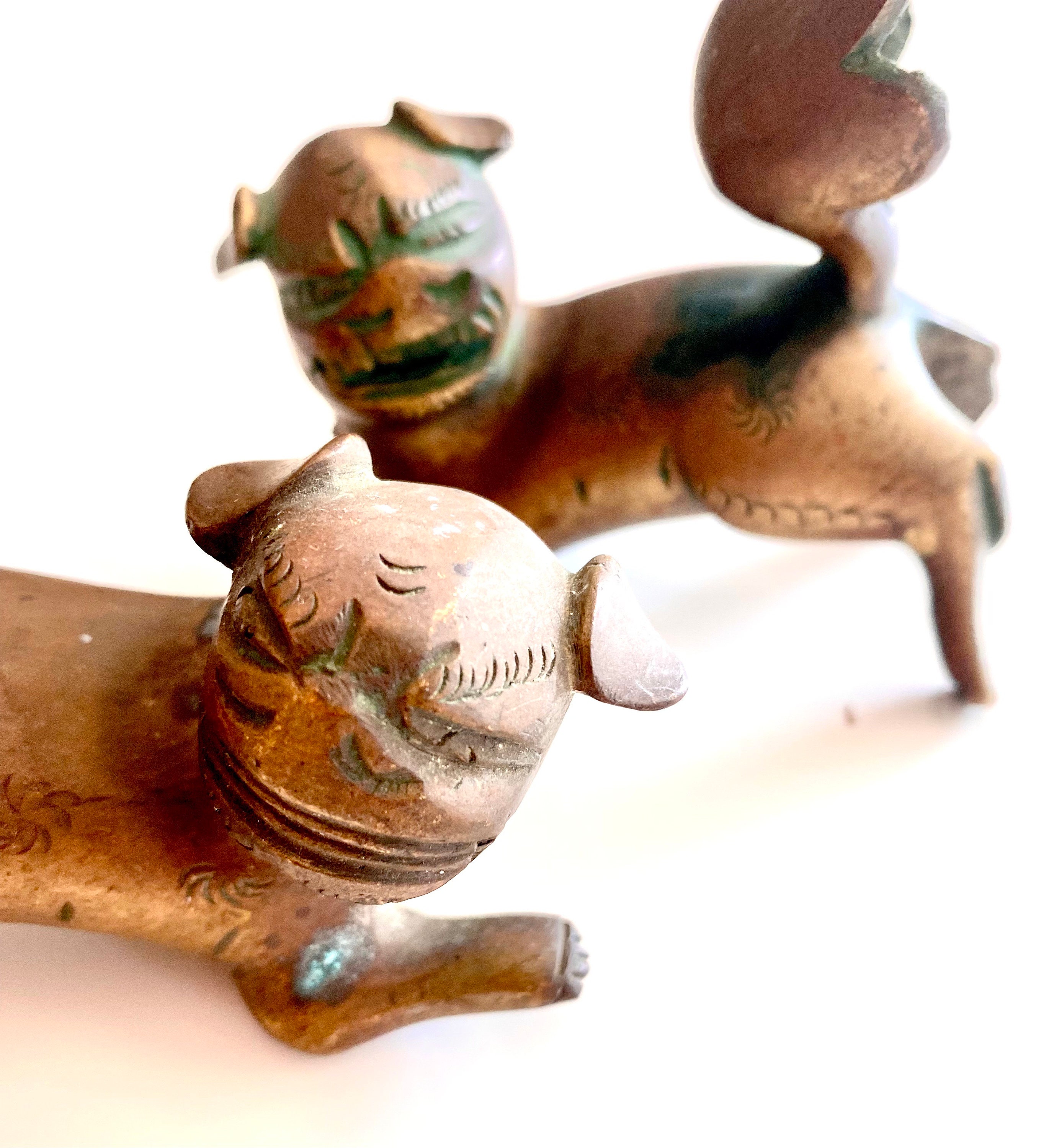 Vintage Brass Foo Dogs. Midcentury Modern 1970s Home Decor. MCM Coffee ...
