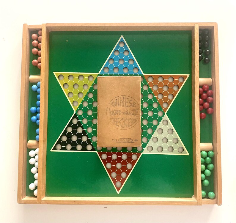 Vintage Board Game. Chinese Checkers. Marbles. Family Game Night ...