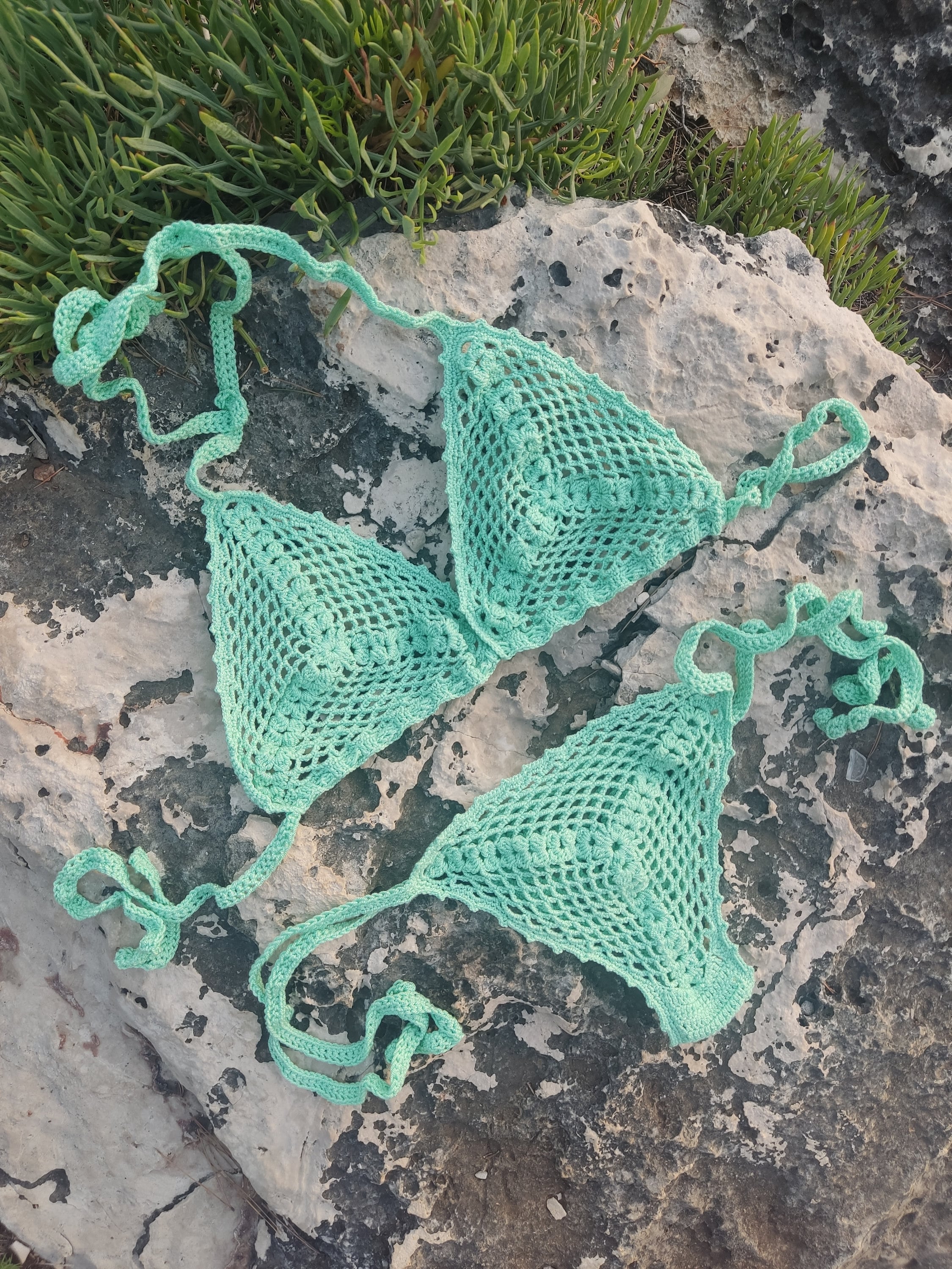 Seethrough Swimsuit Crochet Bikini Thong Bikini Set Mesh Bikini Hot