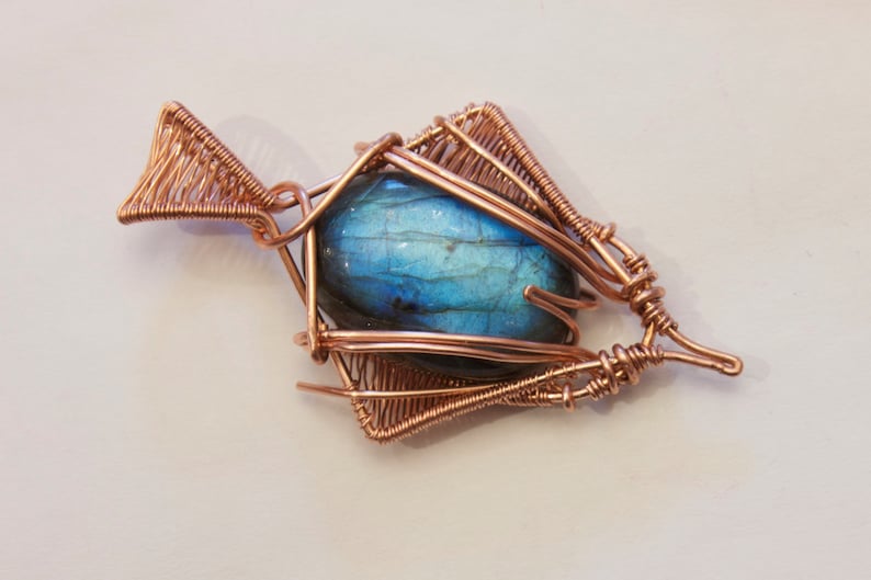 Art Deco Wirework, Wire Wrapped Cabochon Pendant Tutorial, Pattern. PDF ...