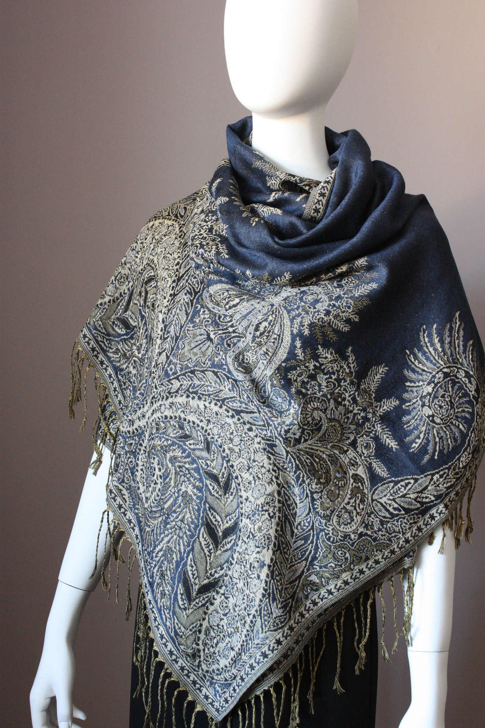 Fast Shipping Winter Scarf Midnight Blue Scarf Pashmina Etsy