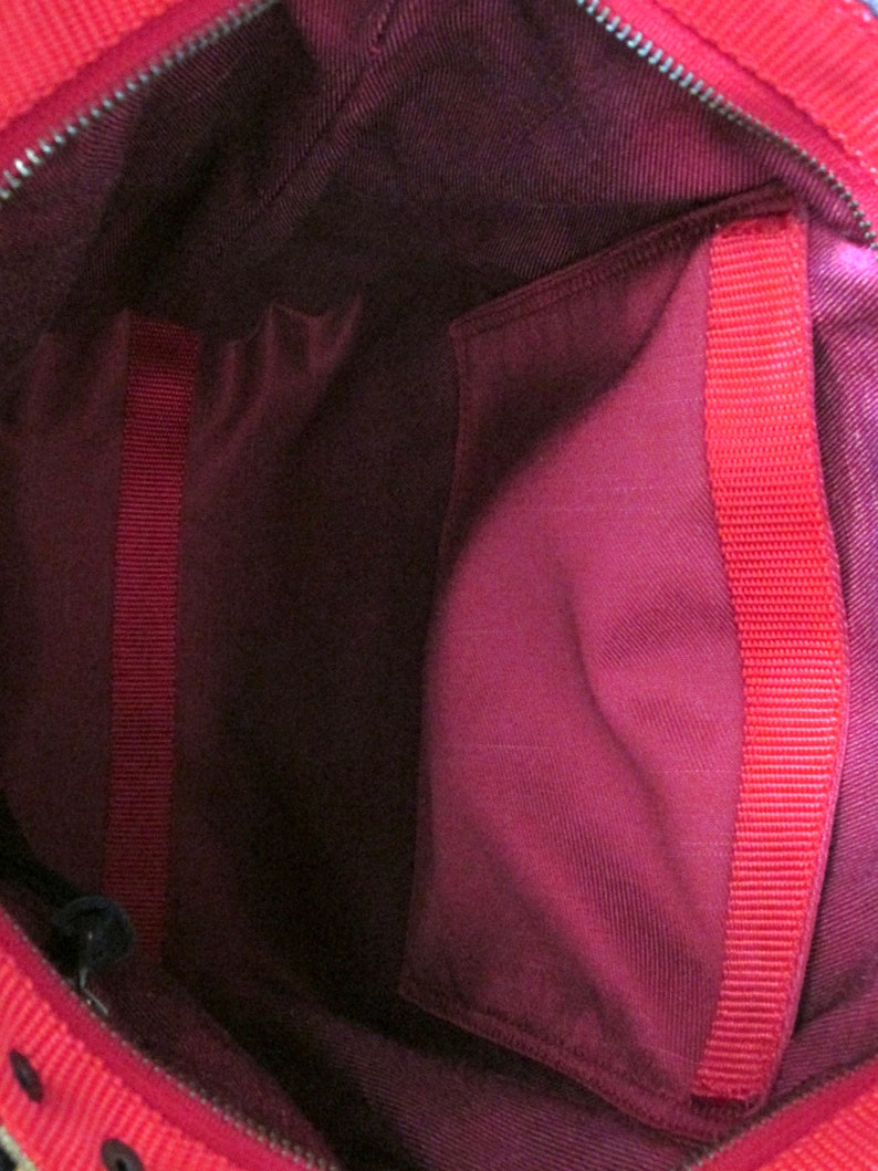 Extra Large textile zipper tote bag with leather handles | Etsy