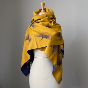 Yellow Winter Scarf , Luxuriously Soft Shawl for Woman, Large Blanket ...