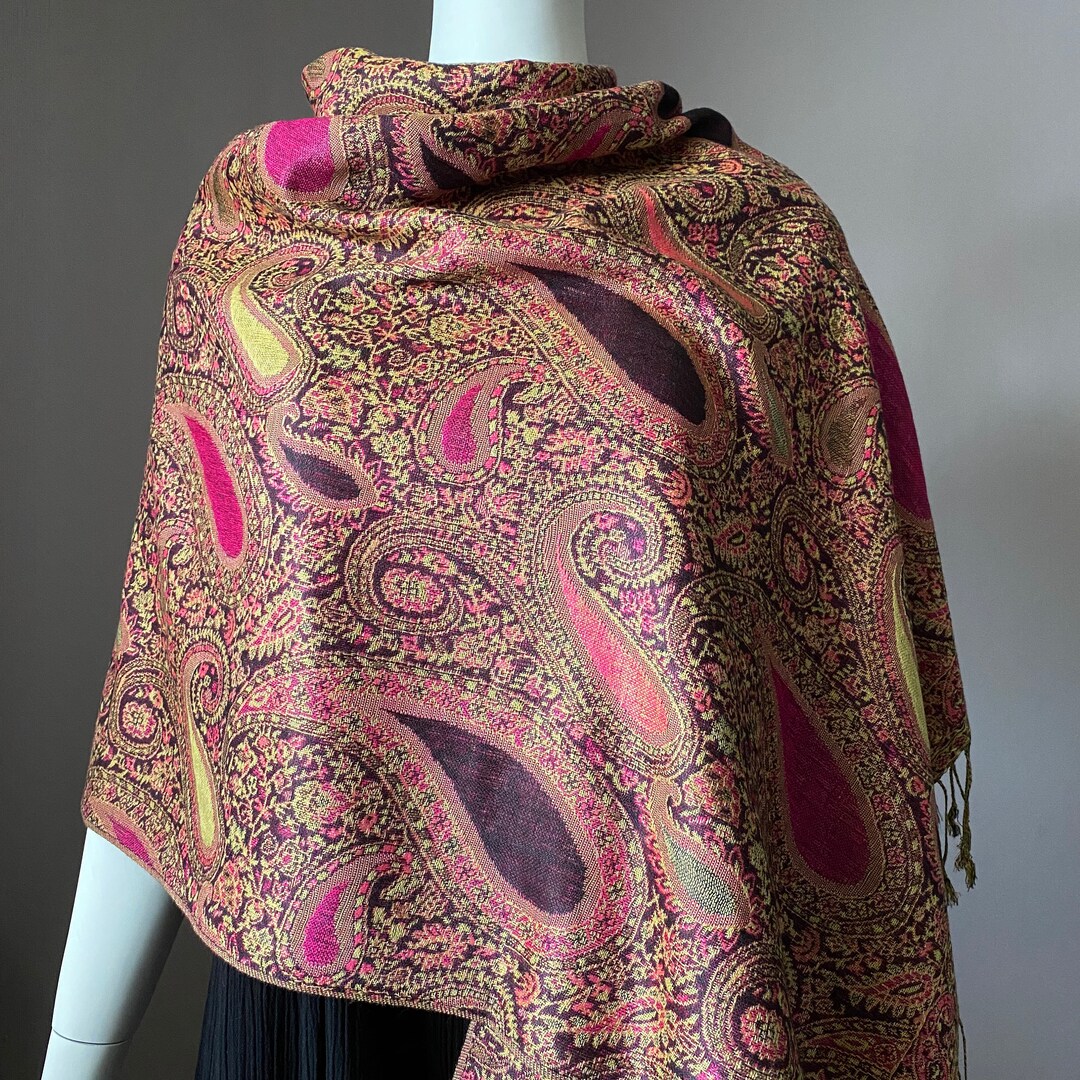 Large Fringed Shawl for Women Acrylic Scarf Suitable for Fall - Etsy