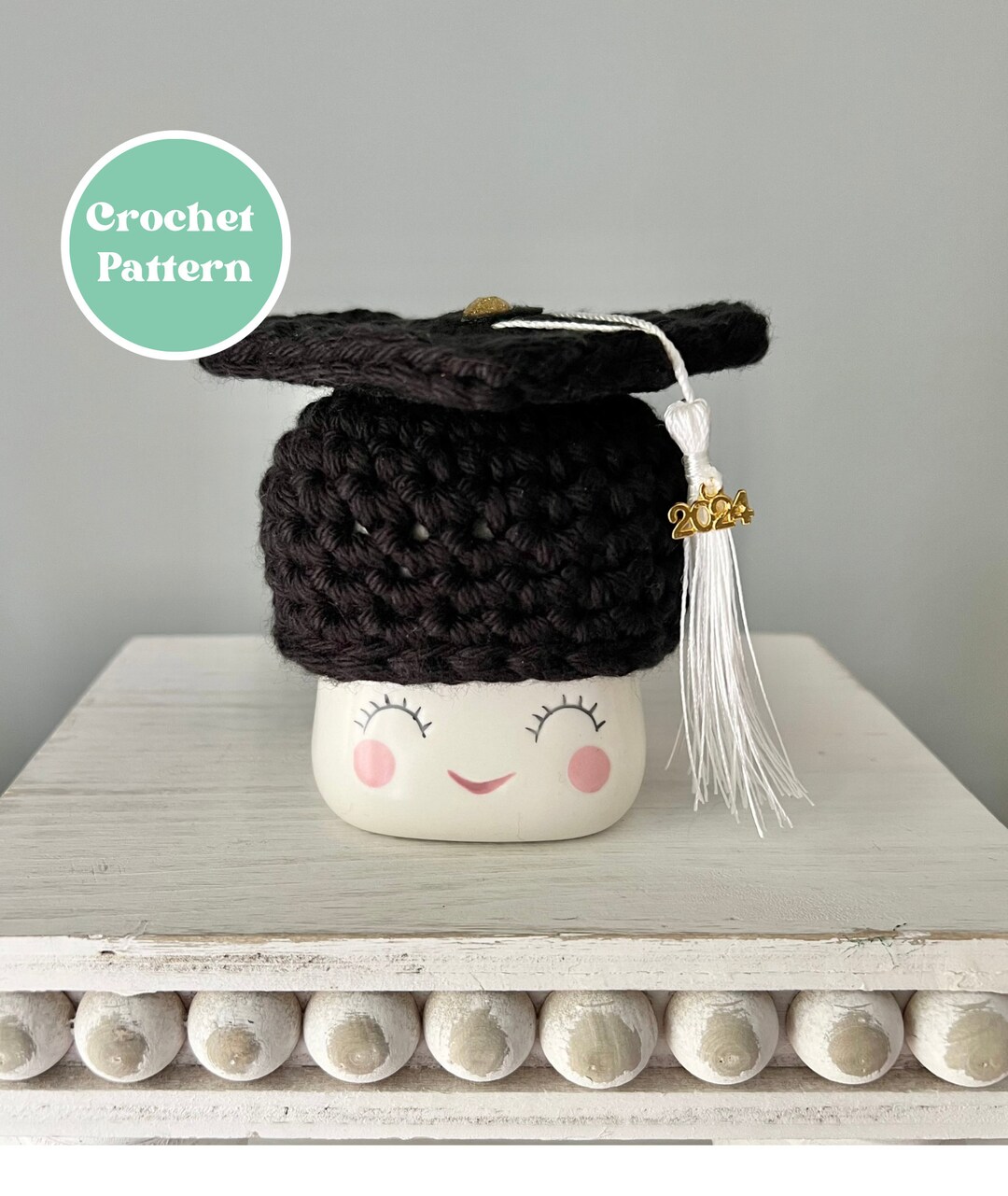 Crochet PATTERN Graduation Cap Marshmallow Mug Hat - Etsy