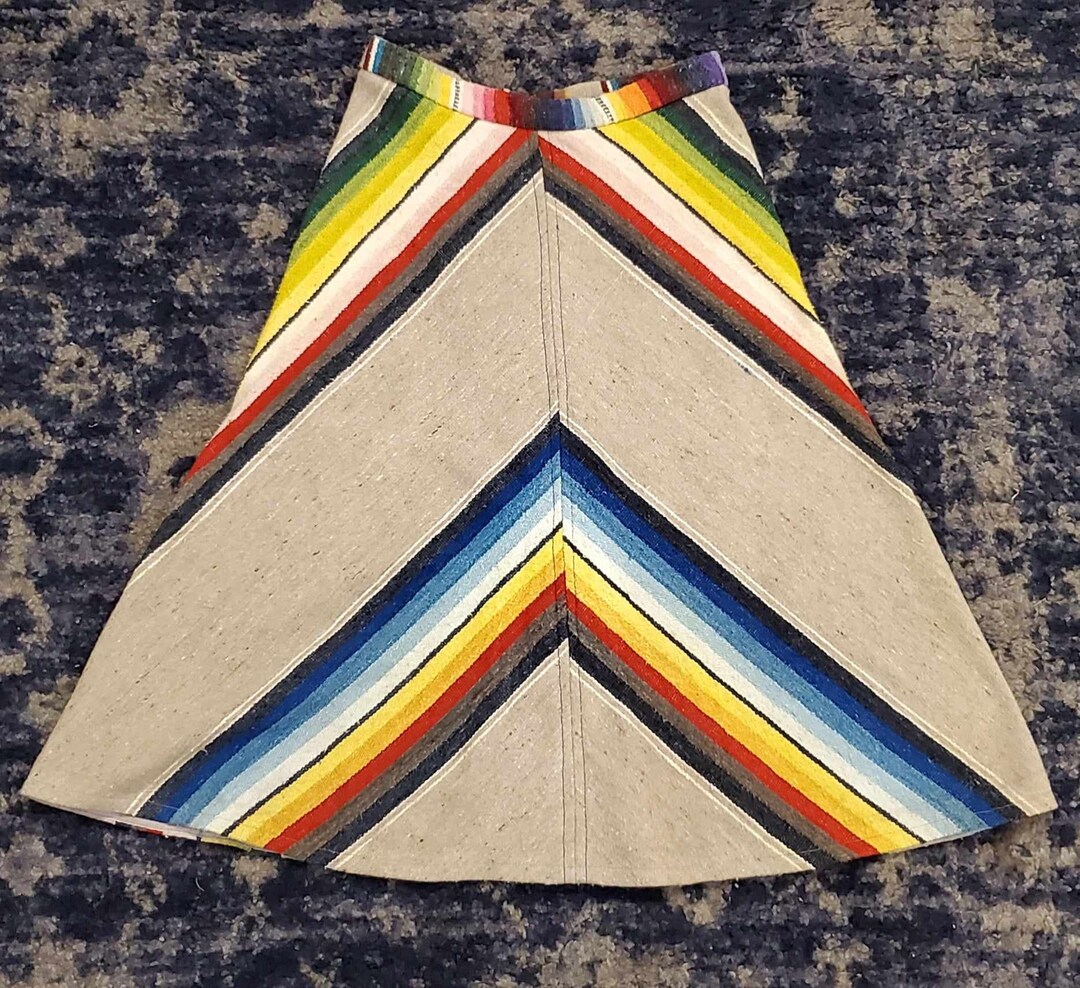 Vtg 70s Southwest Chevron Skirt by Kat Knapp California - Etsy