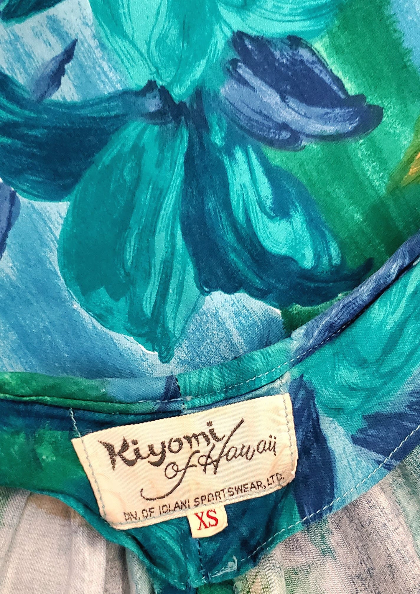 Vtg 60s Kiyomi Turquoise Watercolor Hawaii Dress - Etsy