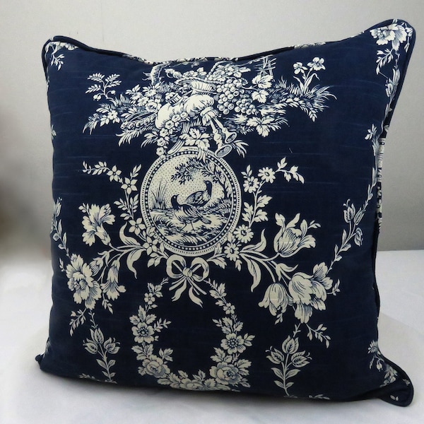 Navy Toile Pillows - Etsy