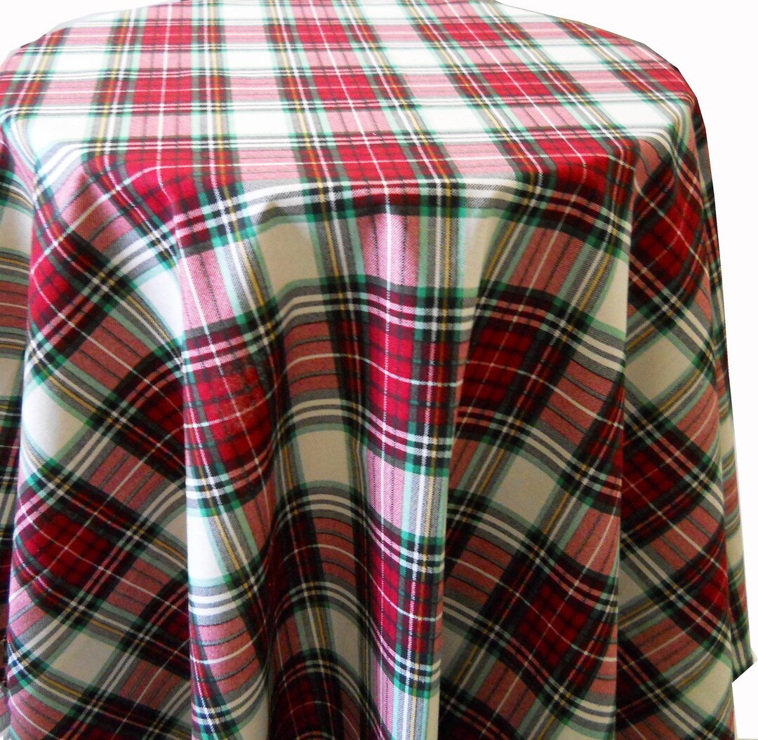 Plaid Red Round Oval Rectangle Tablecloth, Check Cotton Table Cloth ...