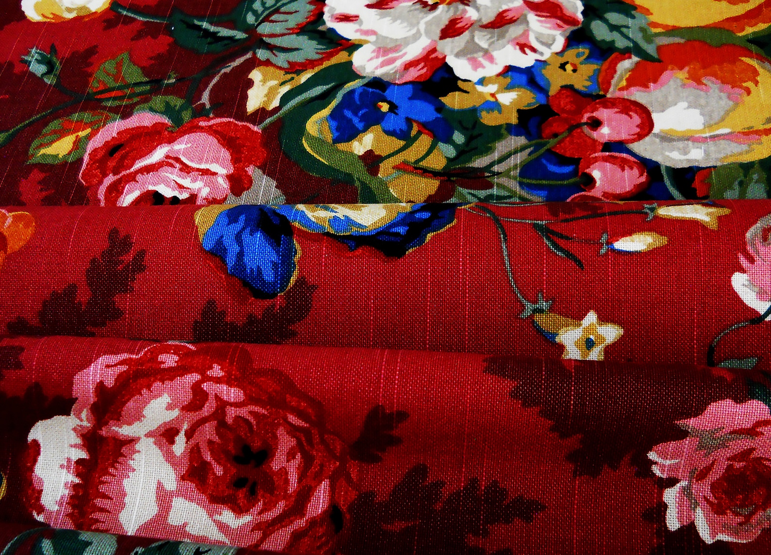 Floral Red Drapery Panel Drapes Grommet Top Curtains Crimson - Etsy