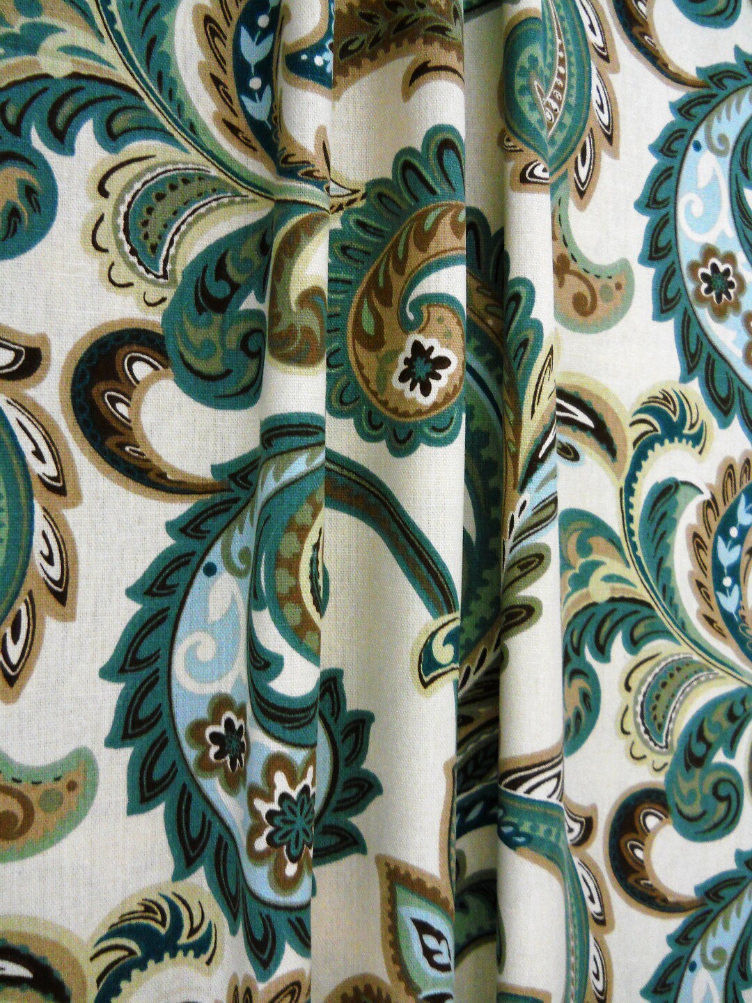 Rod Pocket 40 Wide Drapery Curtain Window Treatments Drape Gold Brown ...