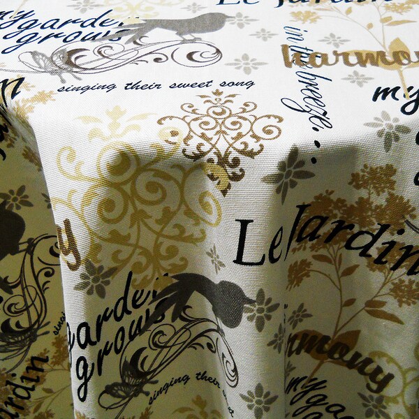 French Script Fabric - Etsy