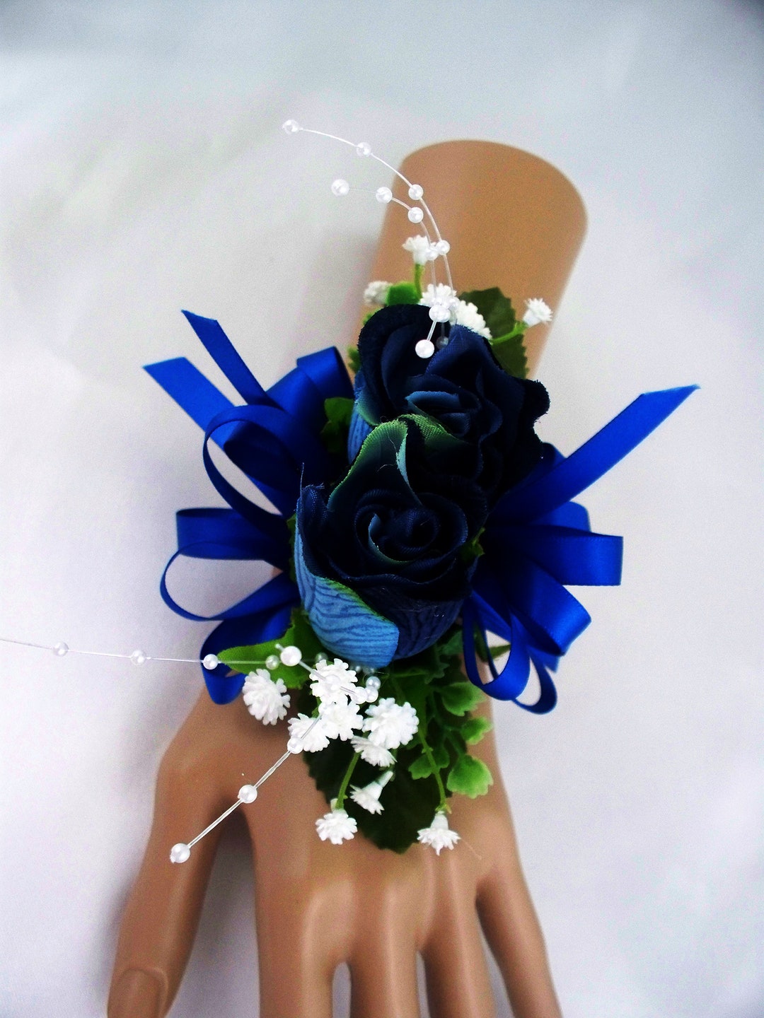 Royal Blue Corsage, Wrist Corsage, Wedding Accessories, Blue Wedding ...