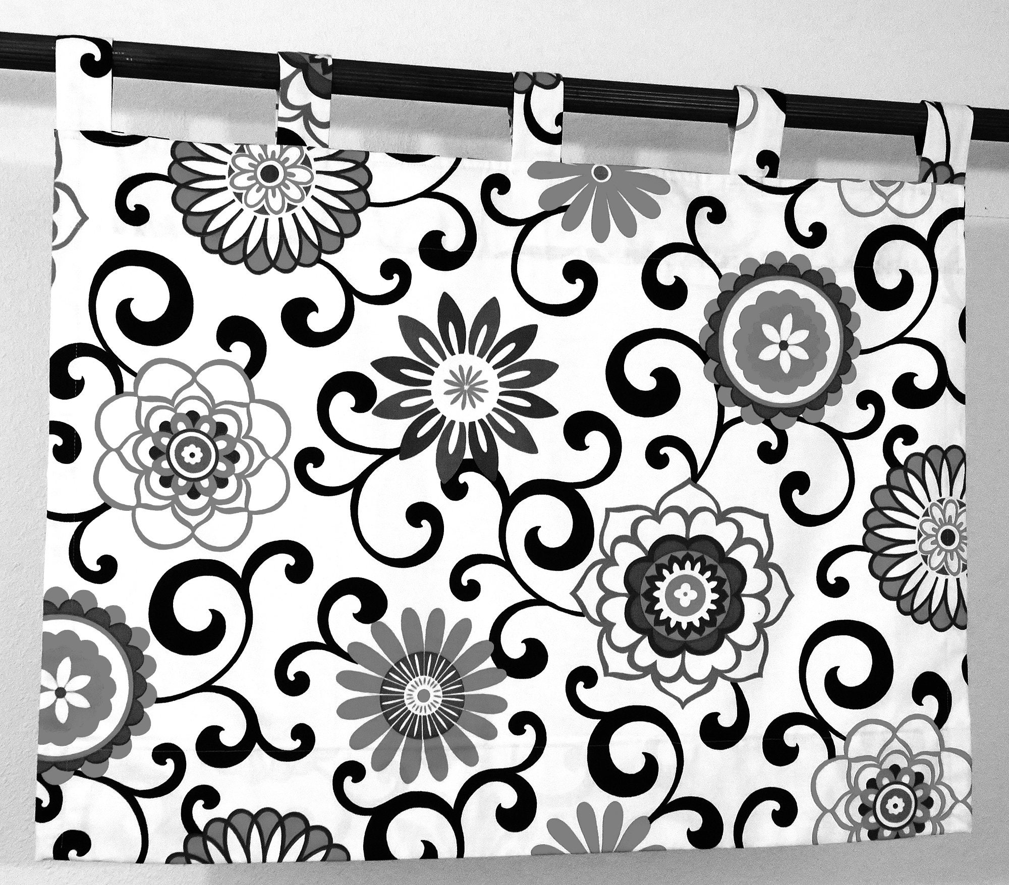 Floral Tab Top Curtain Panels Drapery Custom Gold Red Green - Etsy