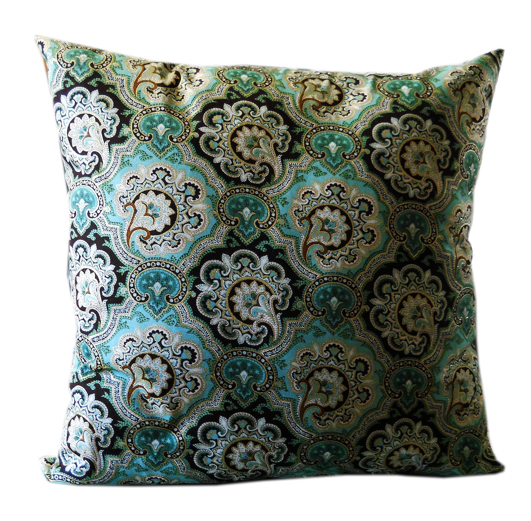 Médaillon paisley jeter taie d'oreiller jeter des oreillers, décor or ...