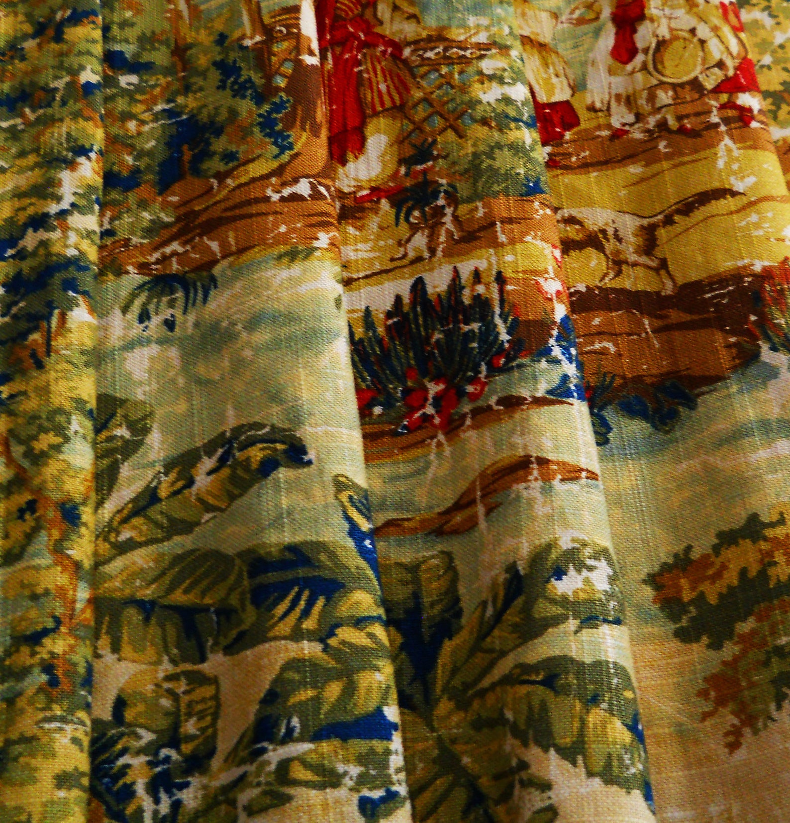 Panels Curtain, Custom Toile, Antique Red, Bosporous French, Drapes ...