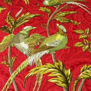 Red Paisley Bird Curtain Panel, Rod Pocket Drapes, Custom Made - Etsy