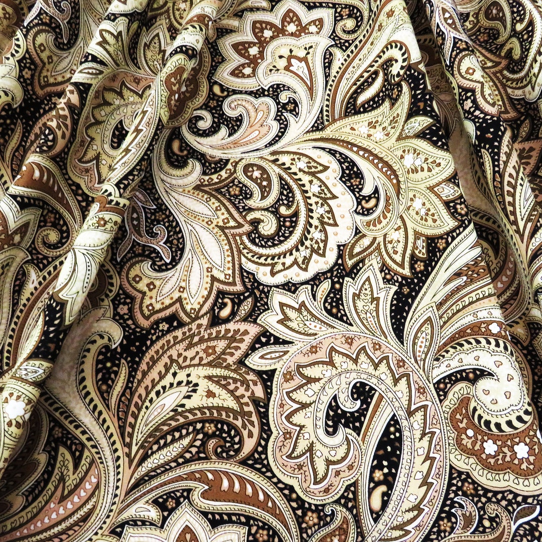 Valances for Windows Brown Paisley Valance Window Treatment , Rod ...