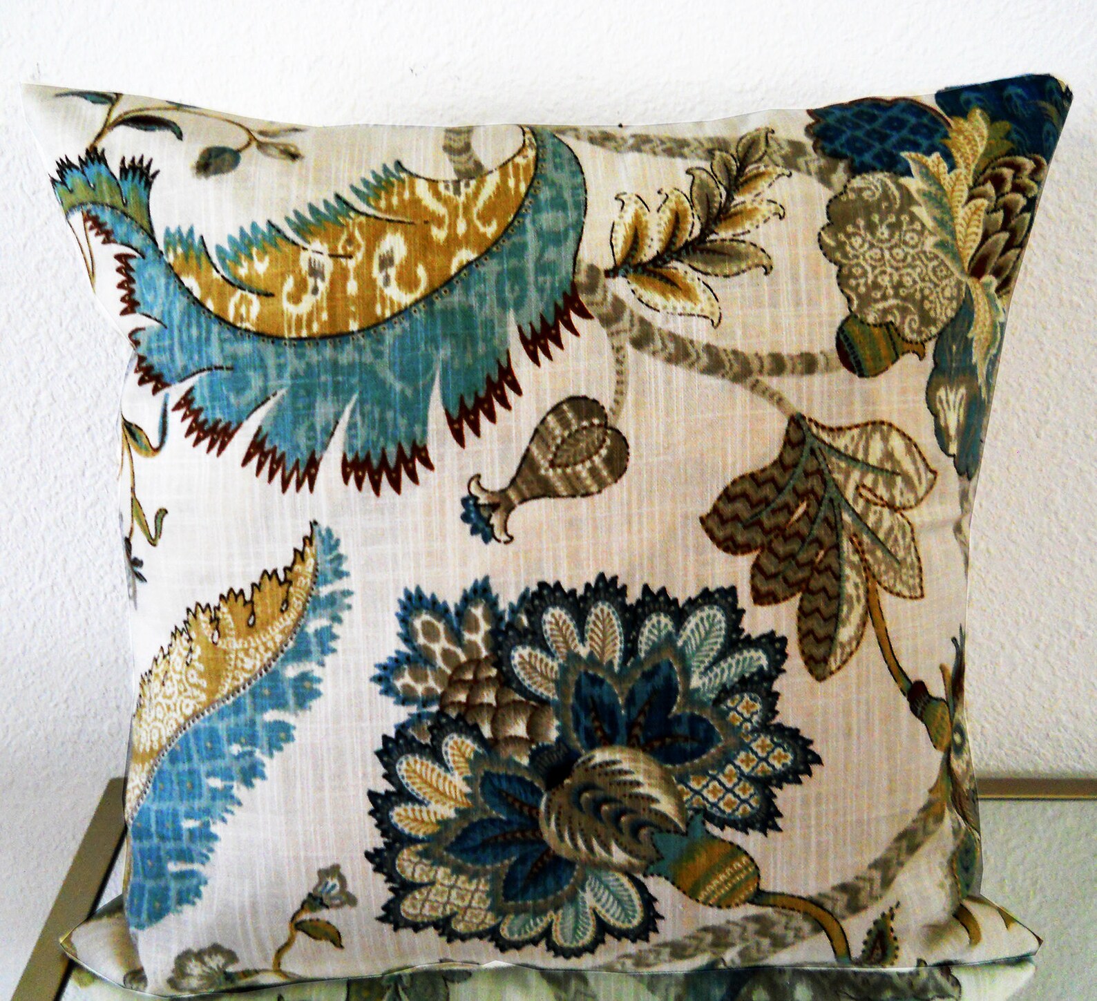 Teal Blue Ivory Throw Pillows Decorative Covers, Finders Keepers Accent ...