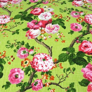 Pink Floral Curtains, Pinch Pleat Curtains, Pink and Green Curtain ...