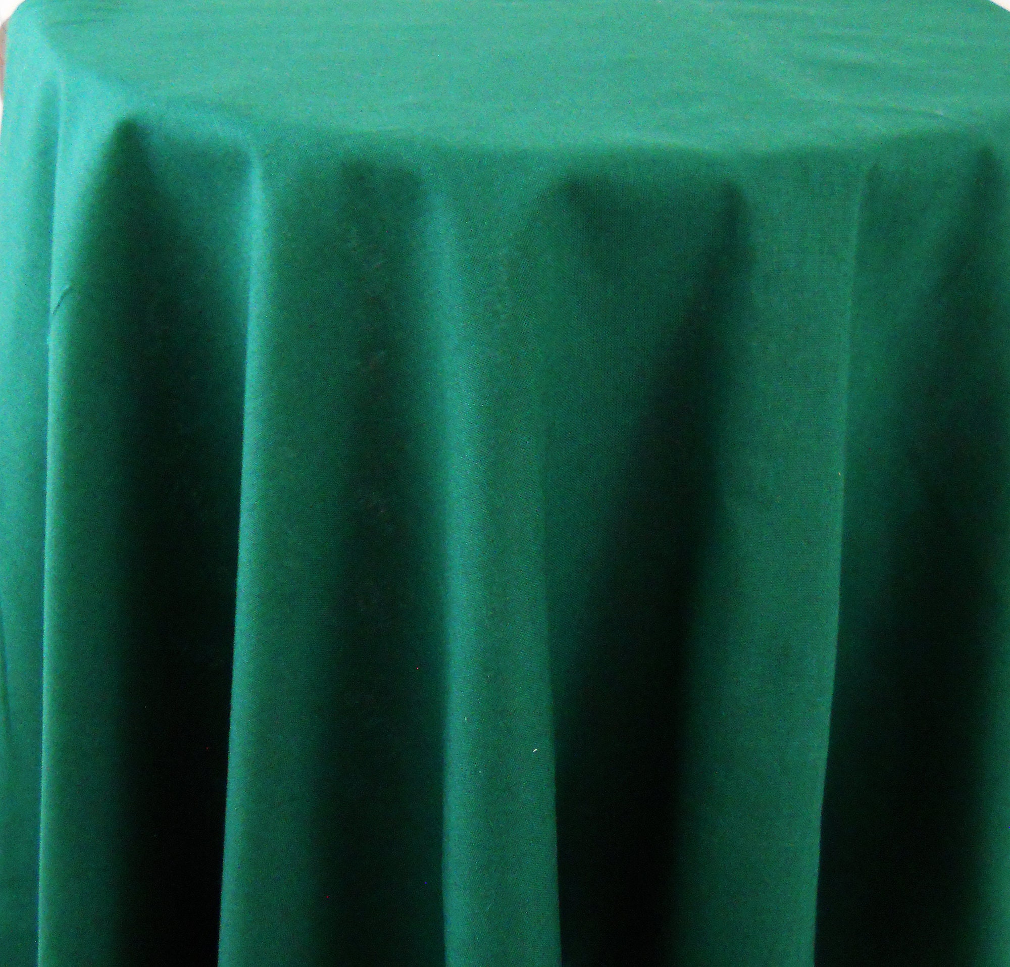 Green Round Tablecloth Cotton Fabric Plain Solid Table Cloth, Tabletop ...