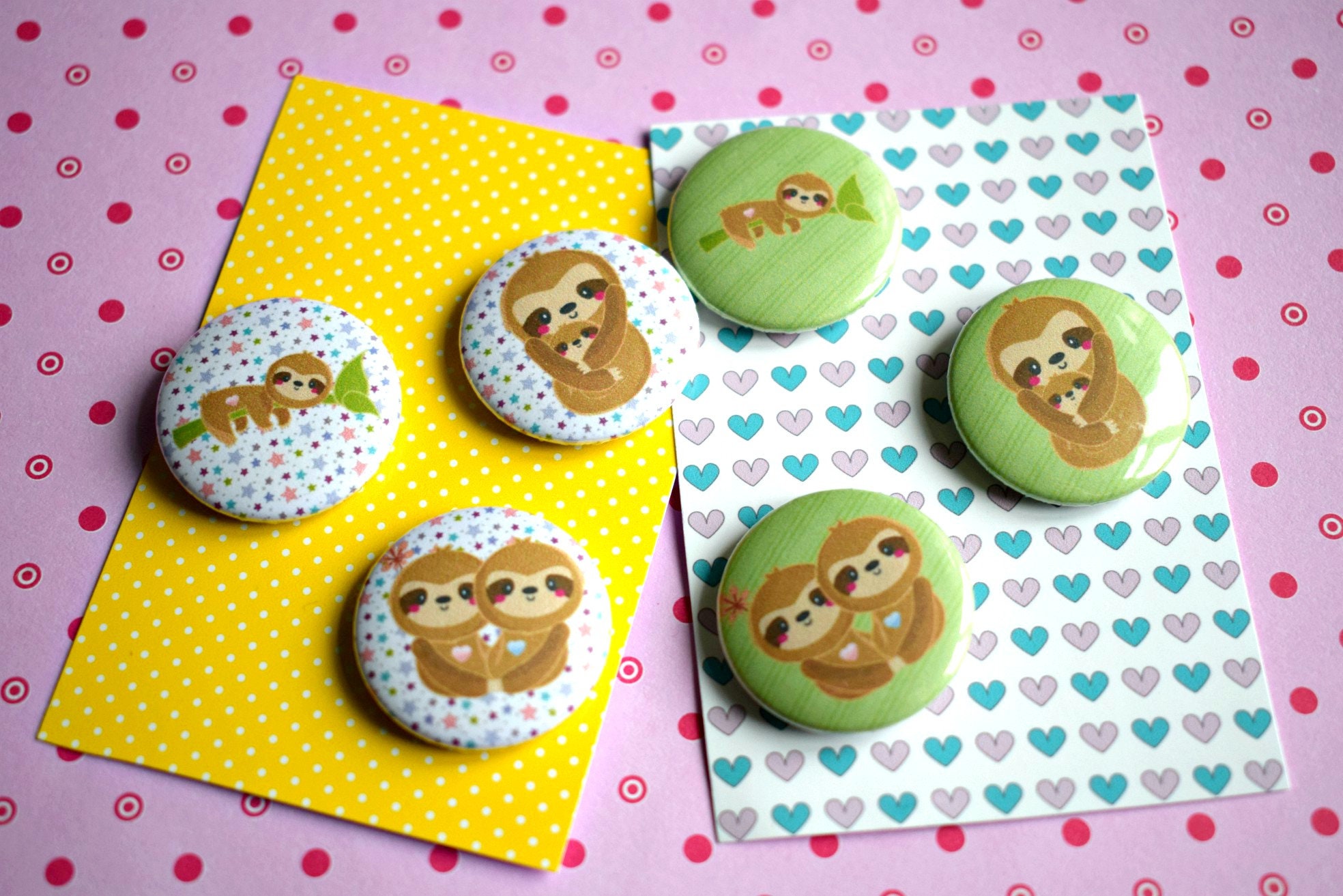 Sloth Pins Set of Three Sloth Badges Stocking Fillers and | Etsy
