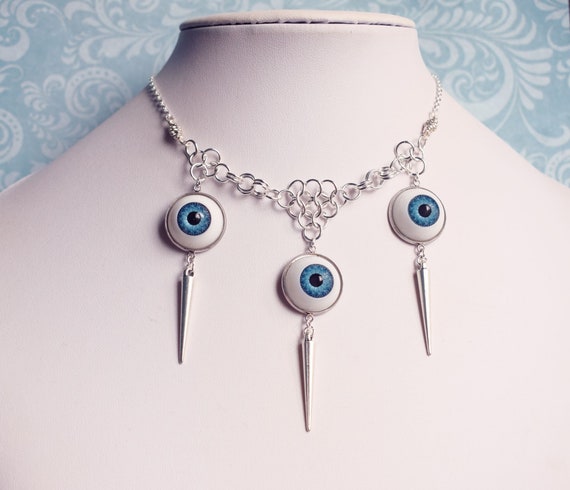 Eyeball and Spike Necklace in a Choice of Colours Eye - Etsy