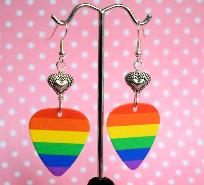 Rainbow Earrings Gay Pride Earrings Lgbtq Jewelry Rainbow Etsy