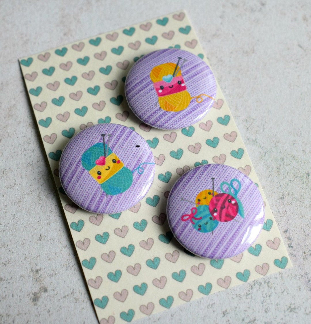 Knitting Badges, Yarn Badges, Gifts for Knitters, Wool Badges, Crafting ...