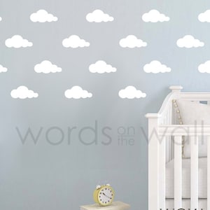 Mini Fluffy Clouds. Wall Pattern. Vinyl Wall Art Decal. Wall Stencil ...