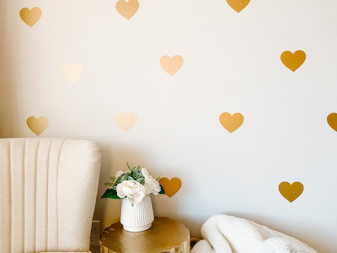 Set of 50 X 4 Inch Hearts. Vinyl Wall Art Decal. Geometric Wall Pattern ...