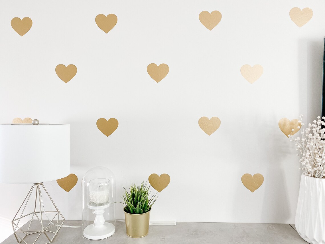 Set of 50 X 4 Inch Hearts. Vinyl Wall Art Decal. Geometric - Etsy